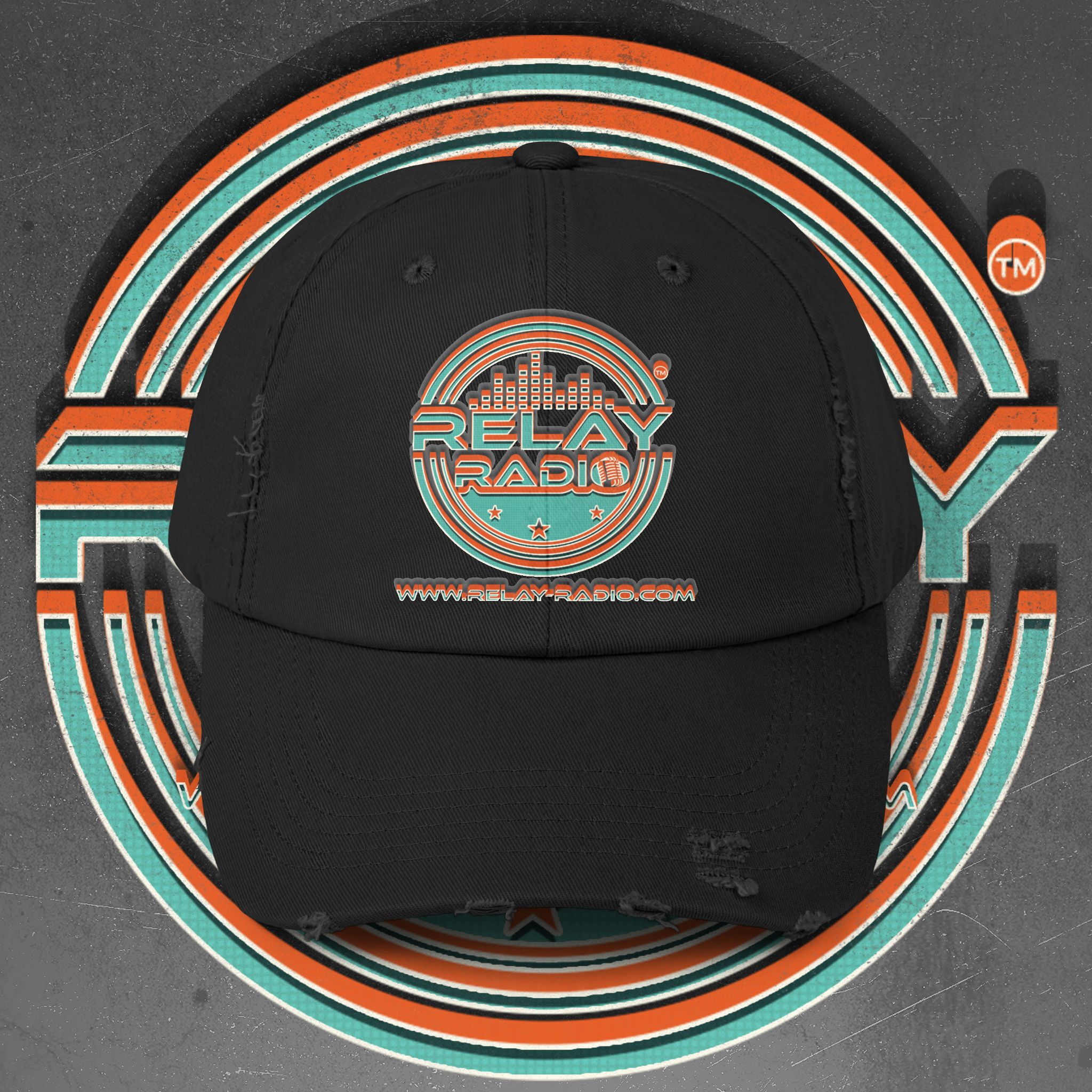 Relay-Radio Retro Unisex Distressed Cap – Relay-Radio